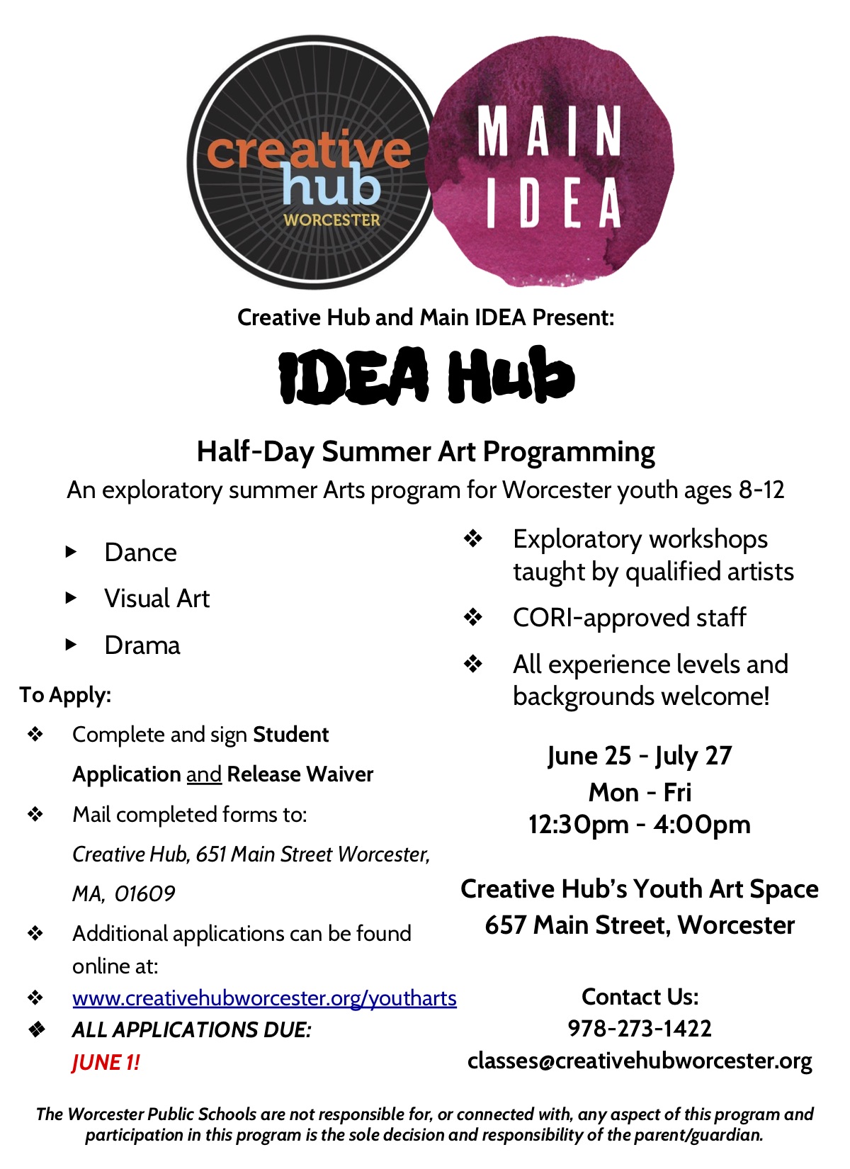 Half-Day Summer Program Flyer - Main IDEA